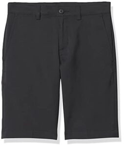 pga tour big boy's comfort stretch flat front golf short, caviar, medium (10-12)