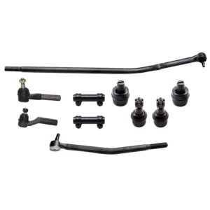 PartsW - 10 Pc Suspension Kit For Ford E-250 2003-2007/ E-350 Super Duty 1999-2007 + More/Outer & Inner Tie Rod End Adjusting Sleeves Upper and Lower Ball Joints for Models With Single Rear Wheels