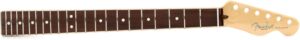 fender american channel bound telecaster neck, modern c, 21 medium jumbo frets, rosewood fingerboard