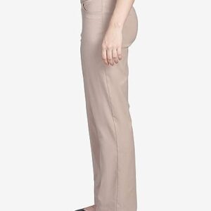 Alfred Dunner Womens Petite Classic Allure Fit Proportioned Pant with Elastic Comfort Waistband, Tan, 8P