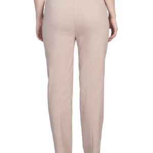 Alfred Dunner Womens Petite Classic Allure Fit Proportioned Pant with Elastic Comfort Waistband, Tan, 8P