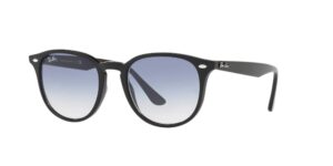 ray-ban rb4259 round sunglasses, black/clear gradient light blue, 51 mm