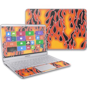 mightyskins skin compatible with samsung notebook 9 13" (2017) wrap cover sticker skins hot flames