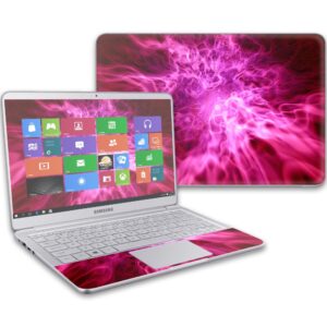 mightyskins skin compatible with samsung notebook 9 13" (2017) wrap cover sticker skins red mystic flames