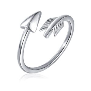 s925 sterling silver classic love polished sideways arrow horizontal ring for women