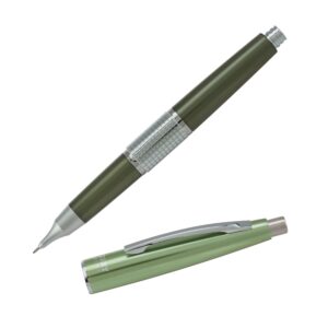 pentel sharp kerry mechanical pencil, 0.5mm, metallic olive barrel, 1 pack (p1035k), green