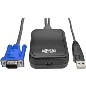 tripp lite kvm console to usb 2.0 portable laptop crash cart adapter 1080p with file transfer & video capture (b032-vu1)