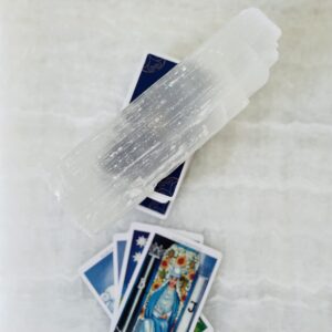 Selenite Stick 6 to 8.5 Inches long, 1 to 2 inches wide, white healing stone, strong protection powers