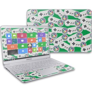 mightyskins skin compatible with samsung notebook 9 13" (2017) wrap cover sticker skins retro controllers 1