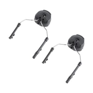 1pair headset helmet adapter, arc rail adaptor suspension headphones bracket hunting earmuffs support left & right side attachments only for comtac2 series headphones (black) walker razor helmet