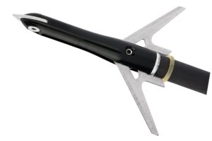 rocky mountain warhead bowhunting 100 grain, mechanical broadhead 1-3/4" cutting diameter, 3 pack, black rm56002