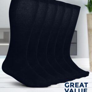 Pembrook Light Compression Socks for Men - 6 Pairs | 8-15 mmHg Navy Compression Socks | Mens Compression Socks for Circulation Support | Light Compression Socks Men