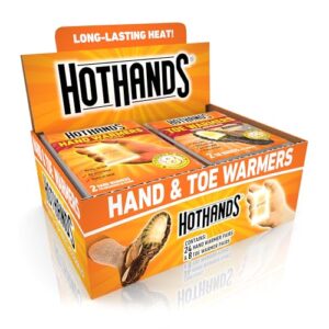 hothands hand & toe warmers - long lasting natural odorless air activated warmers - 24 pair hand warmers & 8 pair toe warmers (pack of 1)