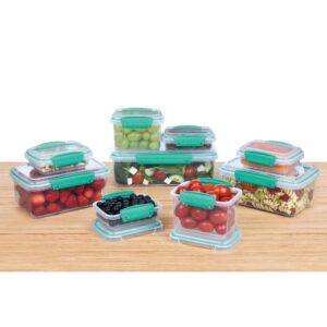 Sistema 18-Piece Food Storage Containers with Lids for Lunch, Meal Prep, and Leftovers, Dishwasher Safe, Clear/Blue