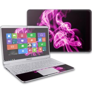 mightyskins skin compatible with samsung notebook 9 13" (2017) wrap cover sticker skins pink flames