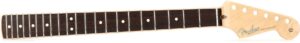 fender american channel bound stratocaster neck, modern c, 21 medium jumbo frets, rosewood fingerboard