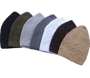 jilani handicraft 7x islamic muslim knitting kufi topi prayer hat crochet taqiyah takke skull cap