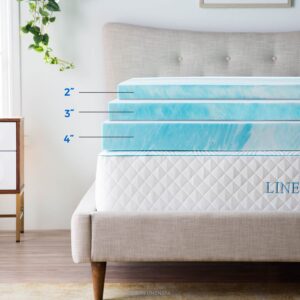 LINENSPA 3 Inch Gel Swirl Memory Foam Mattress Topper – Cooling Gel Infused – Pressure Relieving – CertiPUR Certified - Twin XL