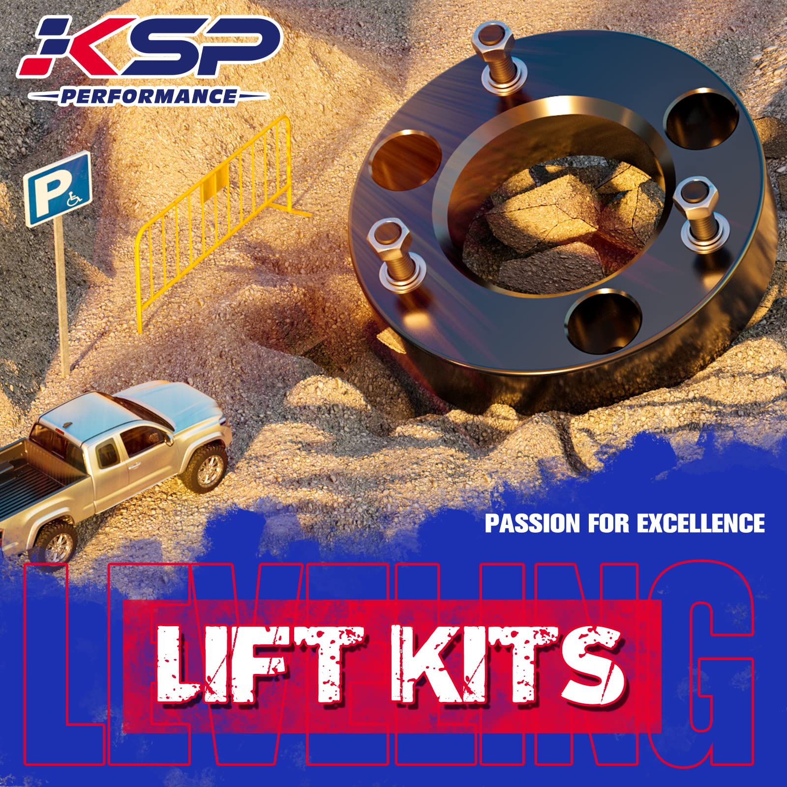 KSP 3in Level Lift Kits for F150 2004-2022,3" Front Leveling Lift Kits Compatible with Ford Expedition 03-18,Lincoln Mark LT 2005-2008, Aluminum Forged Strut Spacer Raise the Truck 3inch（Package of 2）