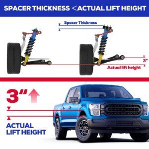 KSP 3in Level Lift Kits for F150 2004-2022,3" Front Leveling Lift Kits Compatible with Ford Expedition 03-18,Lincoln Mark LT 2005-2008, Aluminum Forged Strut Spacer Raise the Truck 3inch（Package of 2）