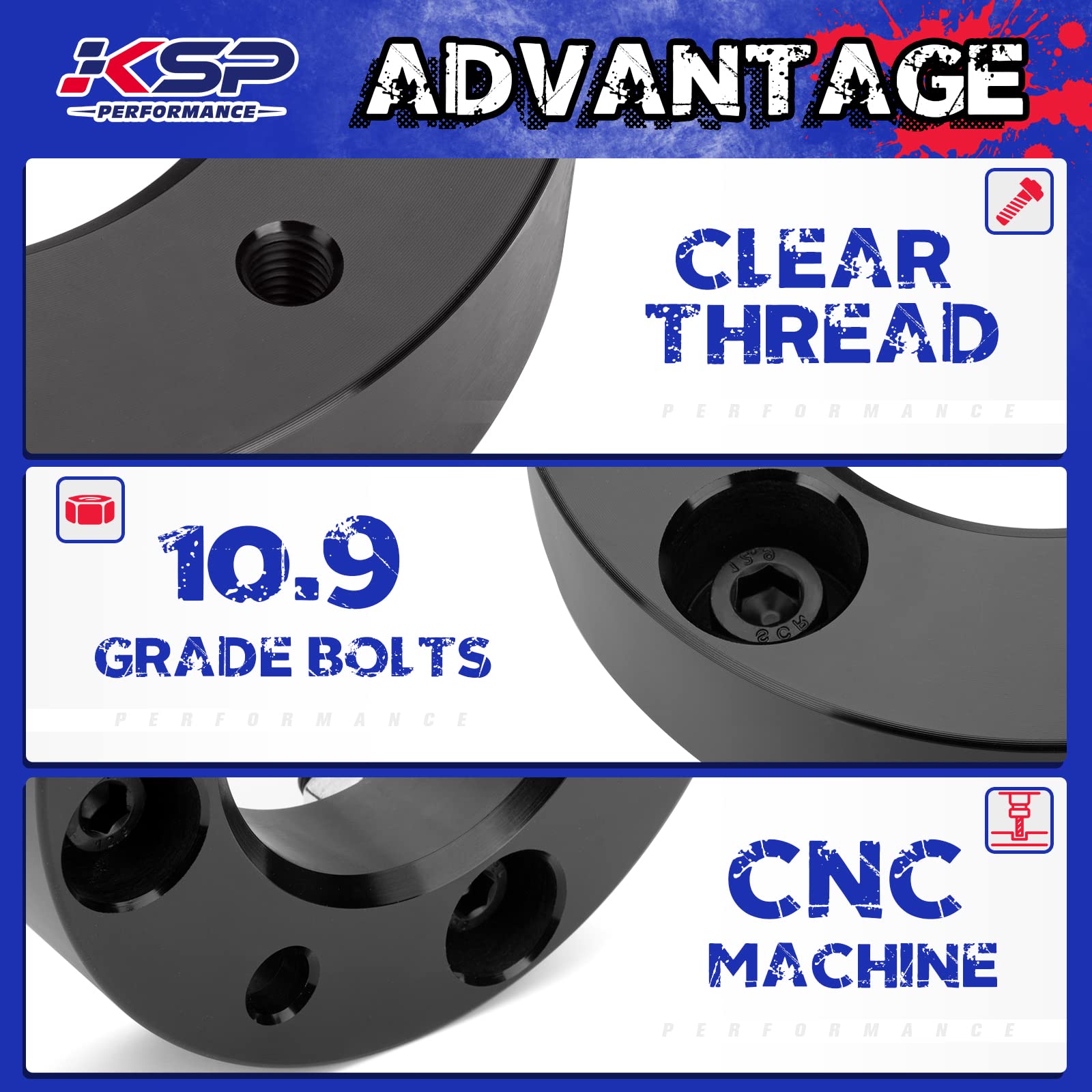 KSP 3in Level Lift Kits for F150 2004-2022,3" Front Leveling Lift Kits Compatible with Ford Expedition 03-18,Lincoln Mark LT 2005-2008, Aluminum Forged Strut Spacer Raise the Truck 3inch（Package of 2）