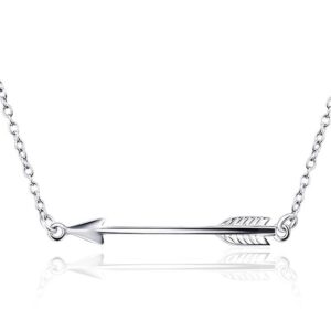 bgty 925 sterling silver classic love polished sideways arrow horizontal womens pendant necklace