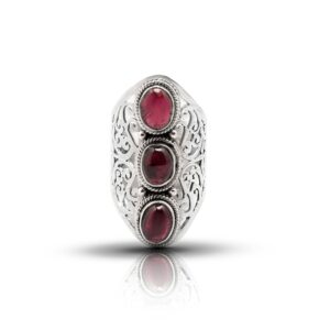 koral jewelry garnet lace ring 925 sterling silver vintage tribal gypsy boho look us size 7 8 9 (7)