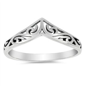 filigree celtic chevron thumb ring 925 sterling silver victorian band size 9