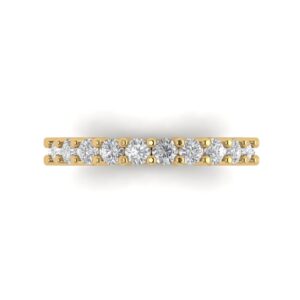 1.52 ct brilliant round cut clear simulated diamond 14k yellow gold eternity wedding engagement promise anniversary band sz 5