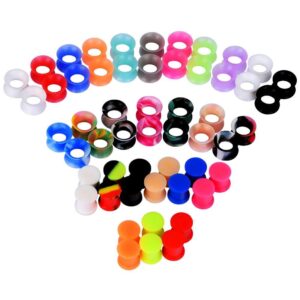 stuppendux 54pcs silicone tunnels ear gauges tunnels plugs stretchers expander mix set for women men 3/4" 20mm