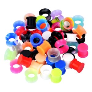 Stuppendux 54PCS Silicone Tunnels Ear Gauges Tunnels Plugs Stretchers Expander Mix Set for Women Men 3/4" 20mm