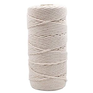 macrame cord 3mm 109 yard 100% natural cotton wall hanging plant hanger craft making knitting cord rope 109 yd (3mm)