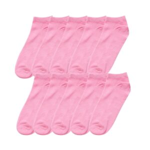 allegra k athletic low cut ankle socks-stretch cuffs soft 10 pairs medium pink