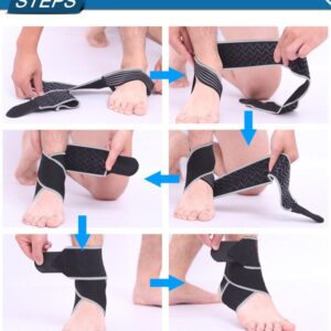 Lareinae Breathable Ankle Support Compression Brace with Adjustable Strap, Great for Runners, Ankle Sprain, and Swelling and Plantar Fasciitis, Instant Pain Relief, Suitable for Men&Women