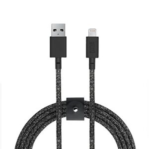 native union belt cable xl - 10ft ultra-strong reinforced [mfi certified] durable lightning to usb charging cable with leather strap compatible with iphone 14, iphone 13, iphone 12 and earlier(cosmos)