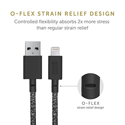 Native Union BELT Cable XL - 10ft Ultra-Strong Reinforced [MFi Certified] Durable Lightning to USB Charging Cable with Leather Strap compatible with iPhone 14, iPhone 13, iPhone 12 and Earlier(Cosmos)