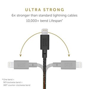 Native Union BELT Cable XL - 10ft Ultra-Strong Reinforced [MFi Certified] Durable Lightning to USB Charging Cable with Leather Strap compatible with iPhone 14, iPhone 13, iPhone 12 and Earlier(Cosmos)