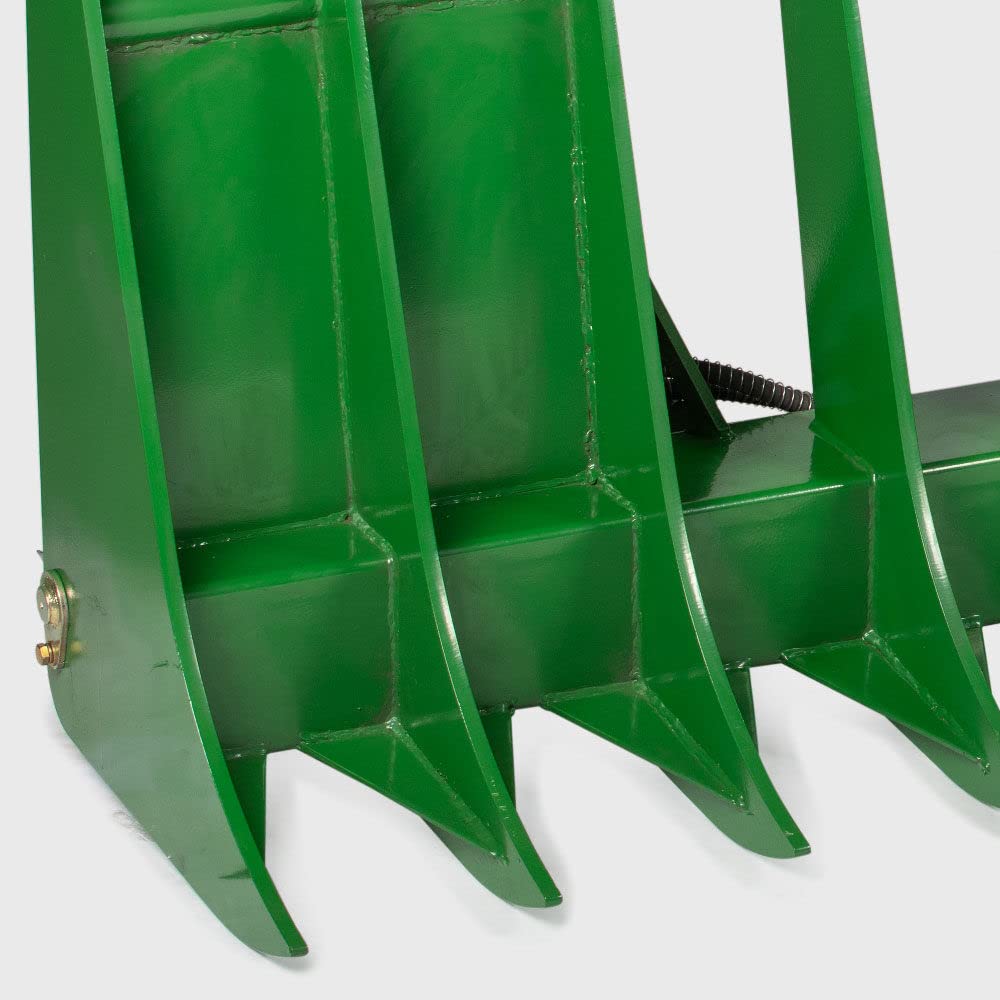 Titan Attachments 84in Clamshell Root Grapple Rake Fits John Deere Global Euro Loaders, Twin 3,000 PSI Cylinders, Brush Debris Landscaping Grapple