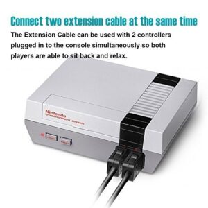 NES Classic Controller Extension Cable 3M / 10ft (2-Pack), i-Kawachi SNES Extension Power Cord for Super Nintendo SNES Classic Edition Controller (2017) and Mini NES Classic Edition (2016), Wii, Wii U