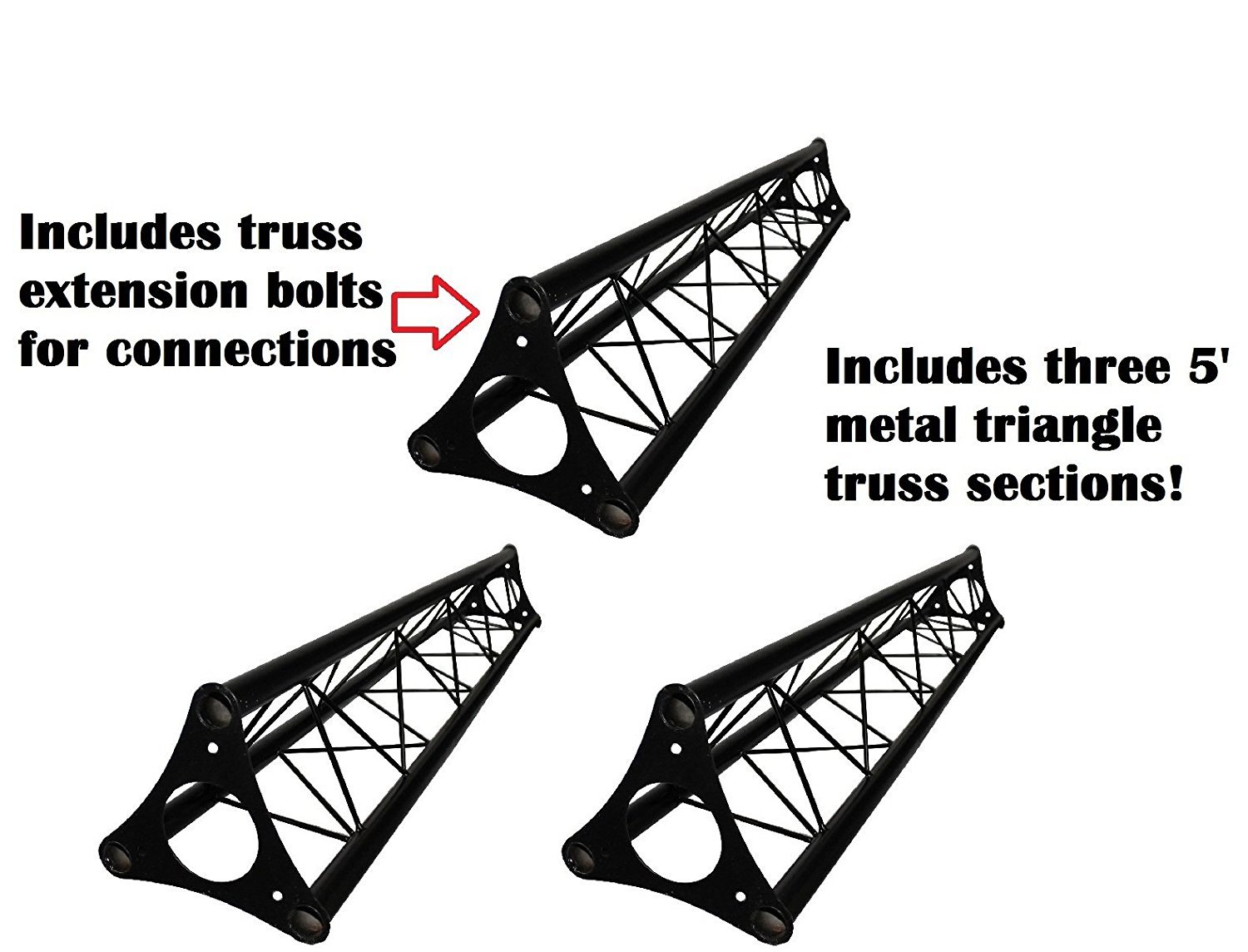 15' Wide Crank Triangular Trussing Mobile DJ Lighting Truss System Triangle 10" Diameter Trussing Instead of 6" Like Other Brands