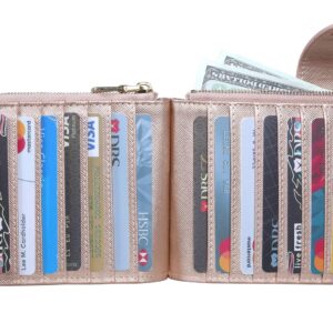 Travelambo Wallet Women RFID Blocking Bifold Multi Card Wallet Case with Zipper Pocket RFID Wallet Women