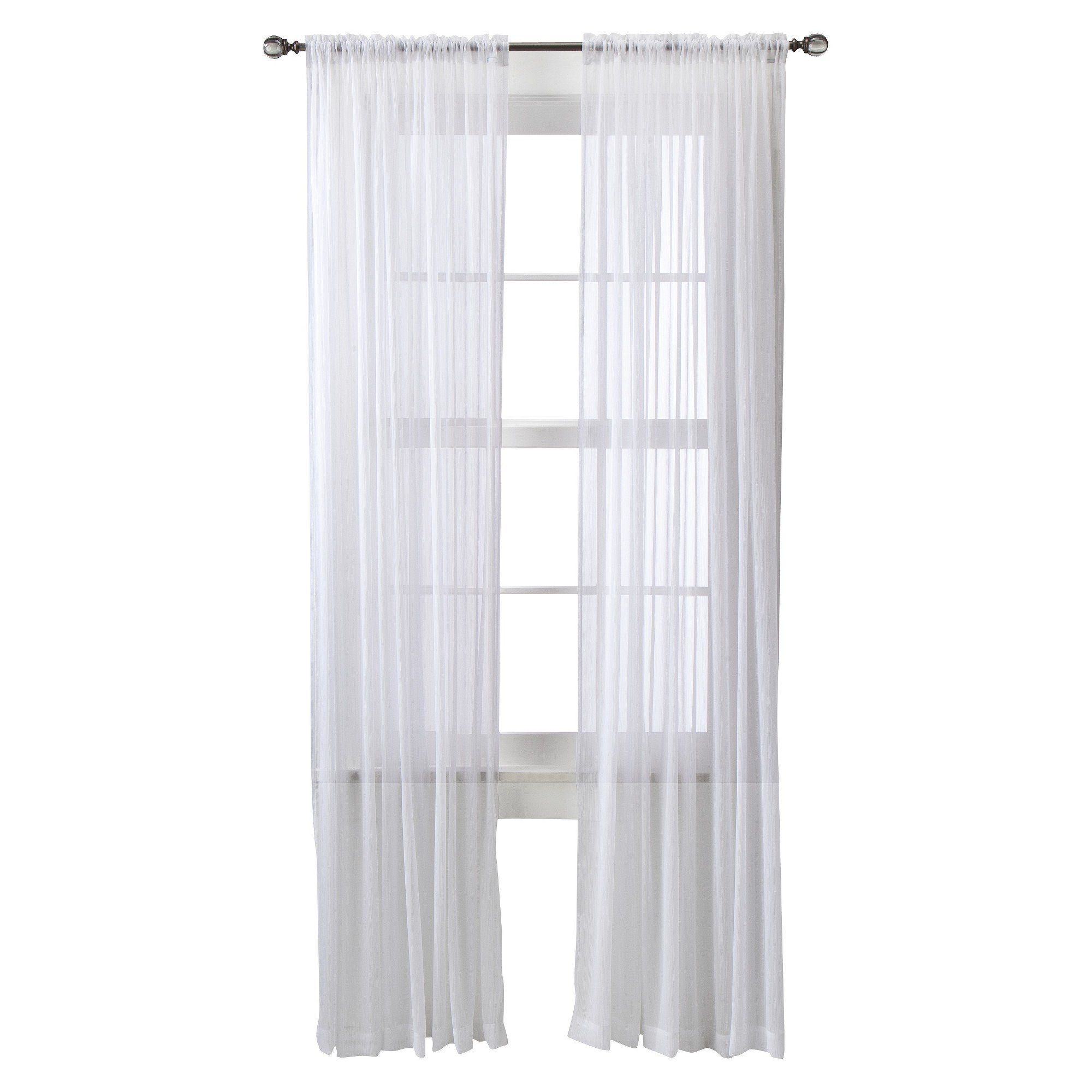 Threshold, One Chiffon Sheer Window Panel, White, 52"W x 84"L