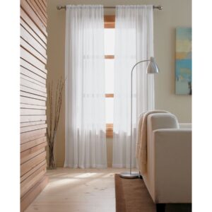 Threshold, One Chiffon Sheer Window Panel, White, 52"W x 84"L