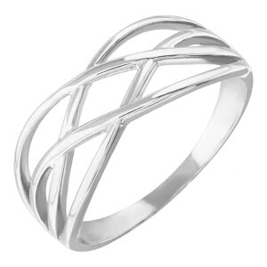 .925 sterling silver woven celtic knot band style ring - size 9