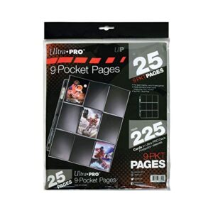 ultra pro silver series 9-pocket pages (25 count pack) - protect your valuable sports , or game cards, pairs perfectly with pro-binder for extra security