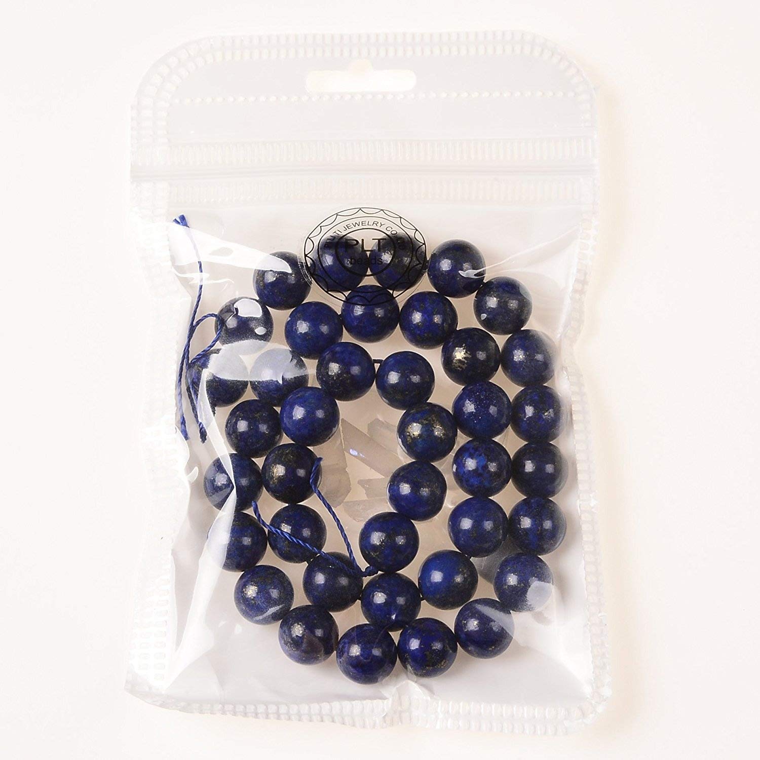 PLTbeads Gemstone Round Loose Beads Approxi 15.5 inch 1 Strand per Bag for Jewelry Making Findings Accessories (4mm, Natural Lapis Lazuli)