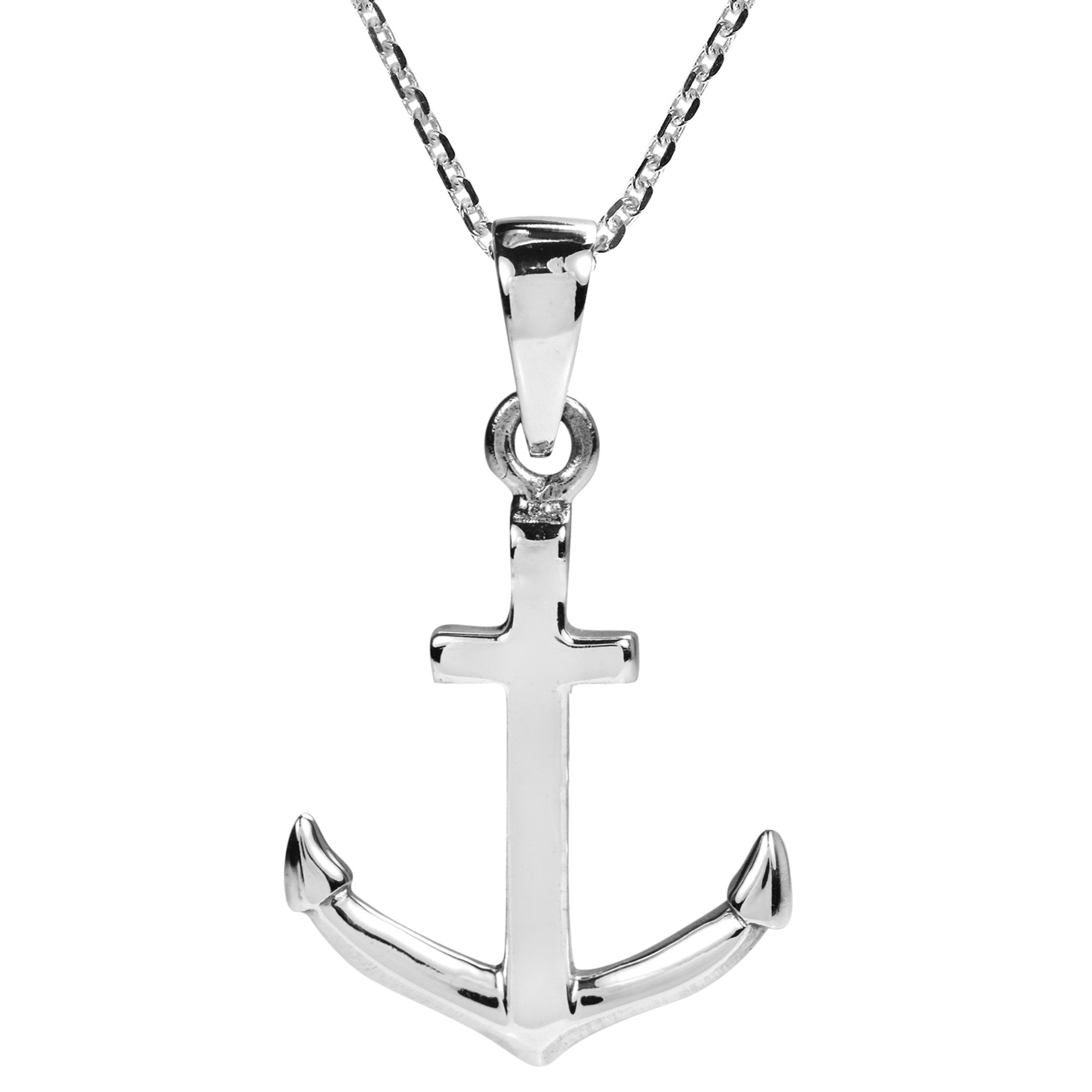 AeraVida Nautical Anchor Cross of Hope .925 Sterling Silver Pendant Necklace