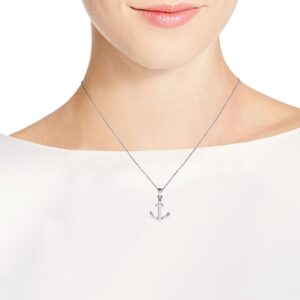 AeraVida Nautical Anchor Cross of Hope .925 Sterling Silver Pendant Necklace