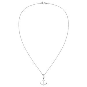 AeraVida Nautical Anchor Cross of Hope .925 Sterling Silver Pendant Necklace