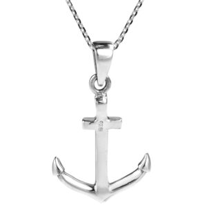 AeraVida Nautical Anchor Cross of Hope .925 Sterling Silver Pendant Necklace